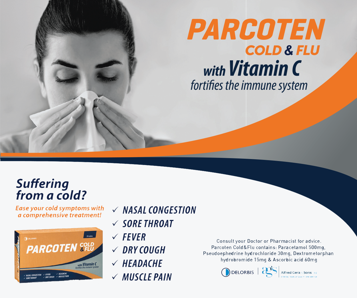 Ease cold and flu symptoms with Parcoten Cold & Flu – Botika